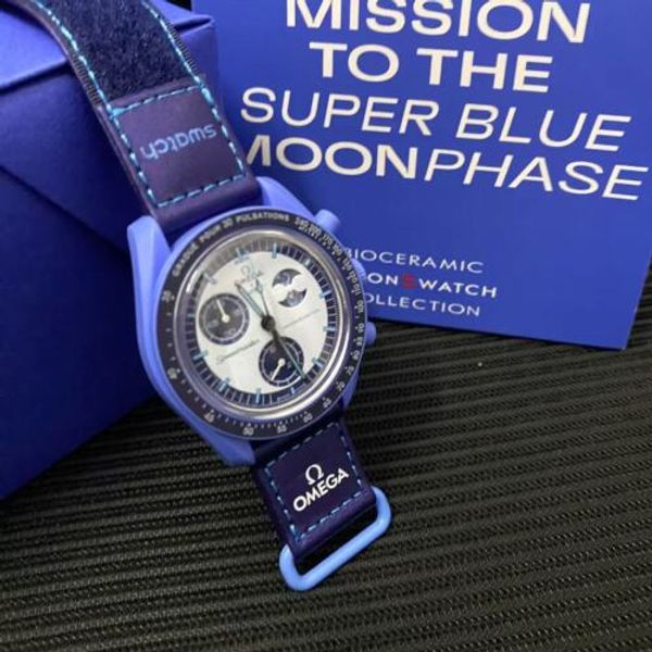 Swatch x Omega Moonswatch Mission To The Super Blue Moonphase Watch ...