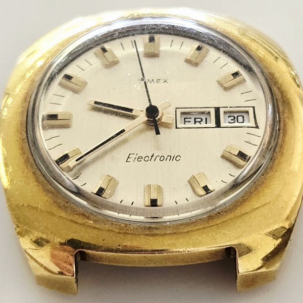 VINTAGE Timex ELECTRONIC Stainless Steel Base Metal Water Resistant ...