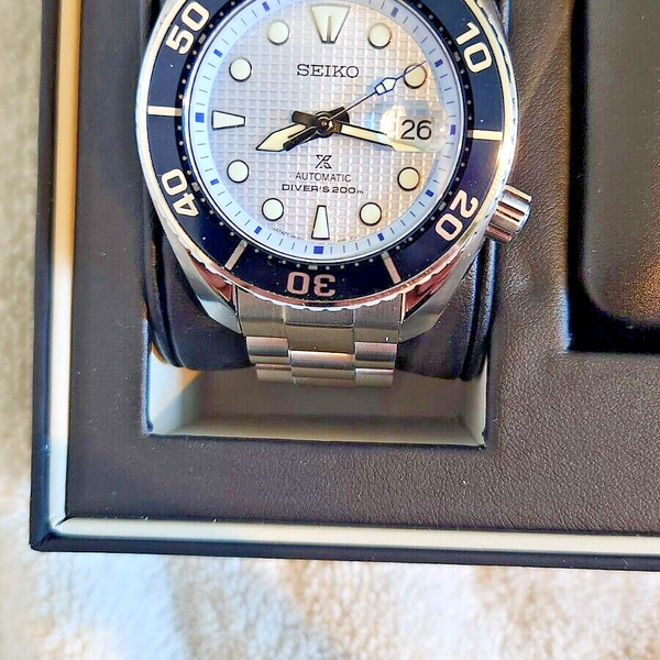 New Seiko Prospex Sumo Ice Blue Dial 200M Divers Men's Watch SPB179 ...