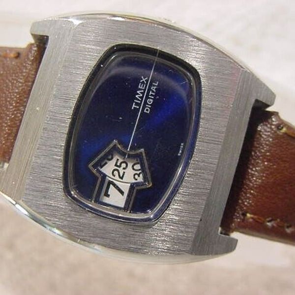 Vintage NOS antique Art Deco / Space Age TIMEX JUMP HOUR mens watch ...