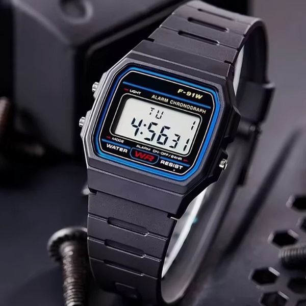 Casio Classic Digital Watch F91 Water Splush F91 Look with Resin Strap ...