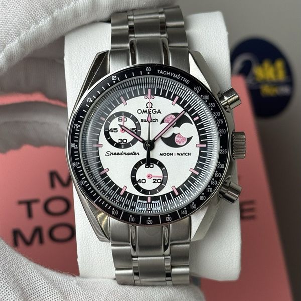 Swatch Moonswatch 'Mission To Pink MoonPhase' Metal Case Mod | 40mm ...