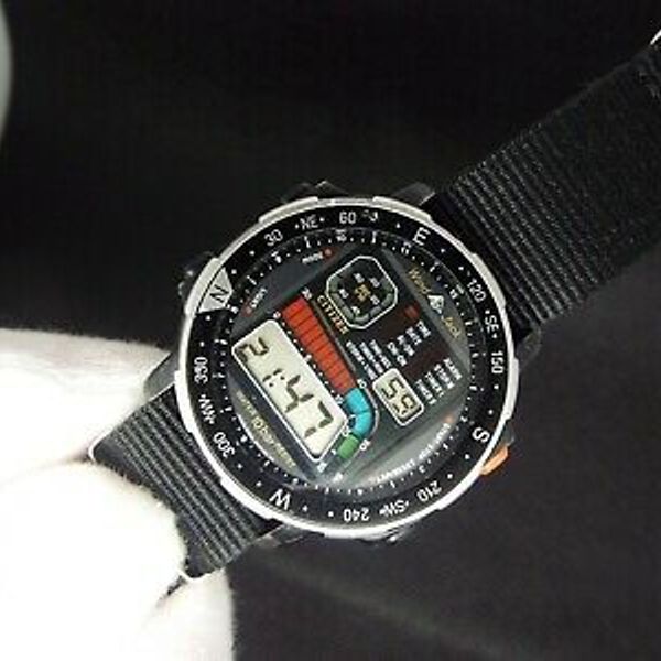 Vintage CITIZEN DIGITAL WATCH WIND JACK 80s RETRO OLD SCHOOL LCD D060 ...