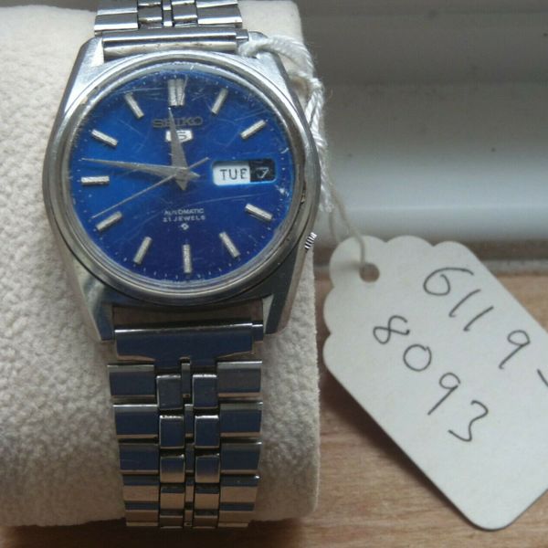 SEIKO 5 Japan 6119-8093 Gents Vintage Automatic watch Blue dial ...