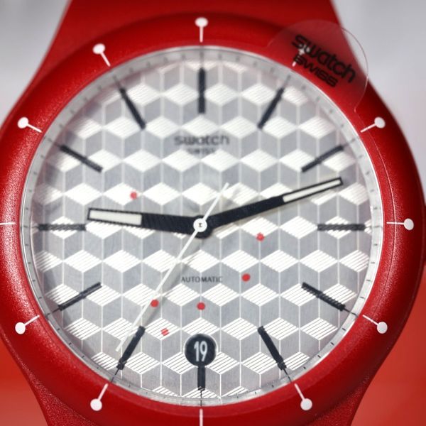 Limited Swiss Made Swatch Automatic Sistem 51 SISTEM CORRIDA Red Polka ...