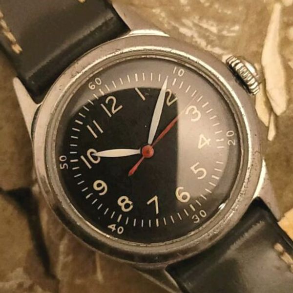 CA7: VINTAGE WWII 1940s WALTHAM A-11 MENS MILITARY WRIST WATCH AF-42 ...
