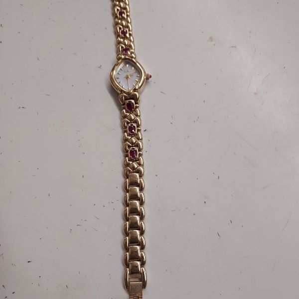 Designer ELGIN Genuine Ruby Womenâ s Wrist Watch Quartz Analog Elegant ...