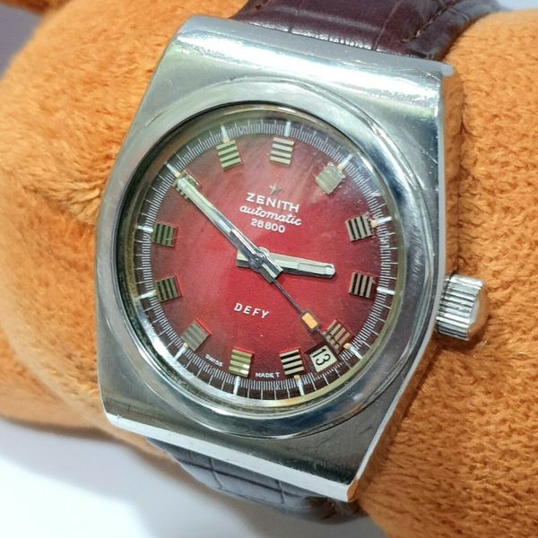 ZENITH DEFY AUTOMATIC DIVER RED DIAL REF A7682 CAL 2562PC MEN'S WATCH ...