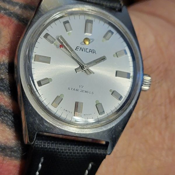 Vintage ENICAR Ocean Pearl men's manual wind watch AR-160 swiss made ...