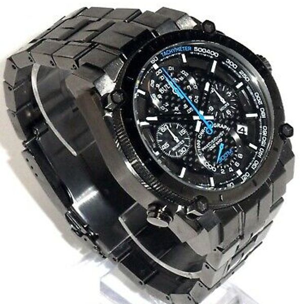 BULOVA $950 MENS BIG PRECISIONIST BLACK ION GUNMETAL CHRONO WATCH ...