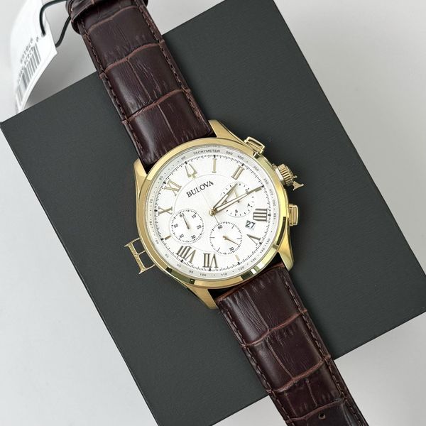 BULOVA 97B169 Wilton Men's Classic Watch Leather Strap Quartz ...