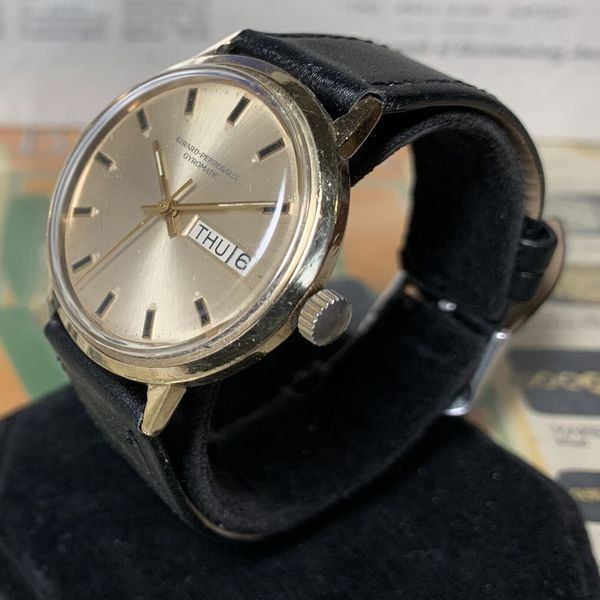 1970 Girard-Perregaux 35.1mm Round GYROMATIC All 10K YGF Case Day ...