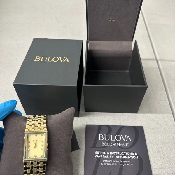BULOVA Men's Gold-Tone Diamond Stainless Steel Watch - 97F52 NEW ...