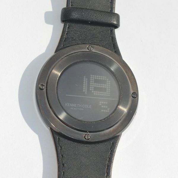 Kenneth Cole Reaction Black Band Digital Watch A126-07 New batt ...