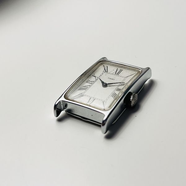 RARE: Vintage 1970s TIMEX Mechancial Menâ s Tank Wristwatch, Roman ...