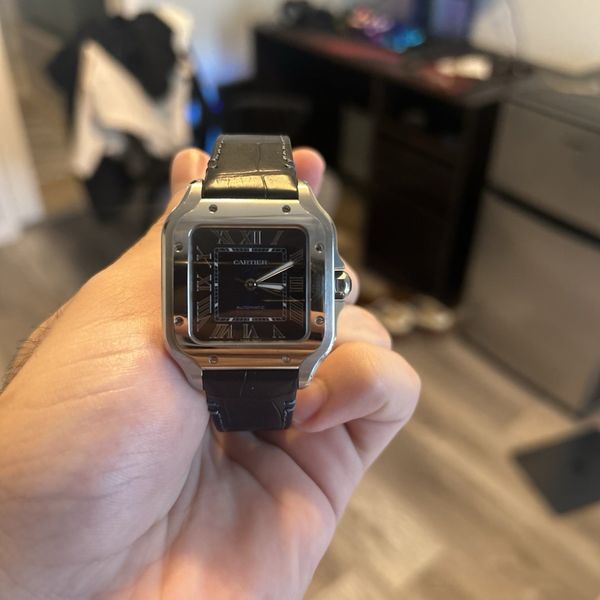 Cartier Santos Blue Dial Medium Size WSSA0061 2024 Model | WatchCharts ...