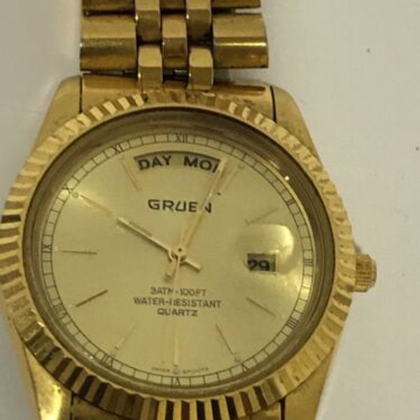 Gruen 219-6M50 Watch GR0075 Japan 3ATM-100Ft Quartz Water Resistant ...