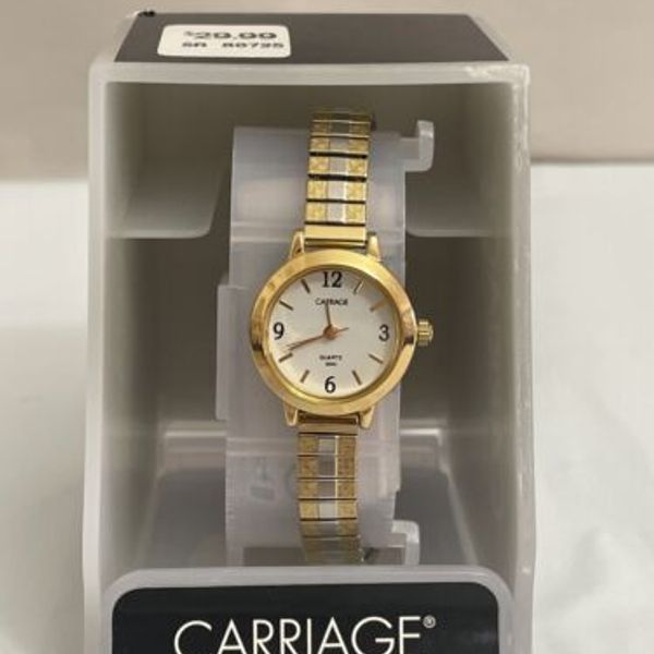 Carriage Timex Quartz Watch Water Resistant 3M Silver & Gold Tone ...