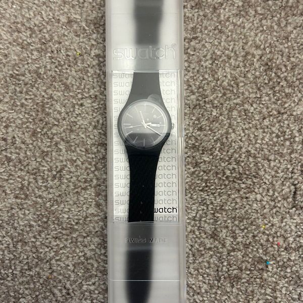 Swatch Watch Mono Black 41mm Plastic Case Silicone Band Men's Watch New ...