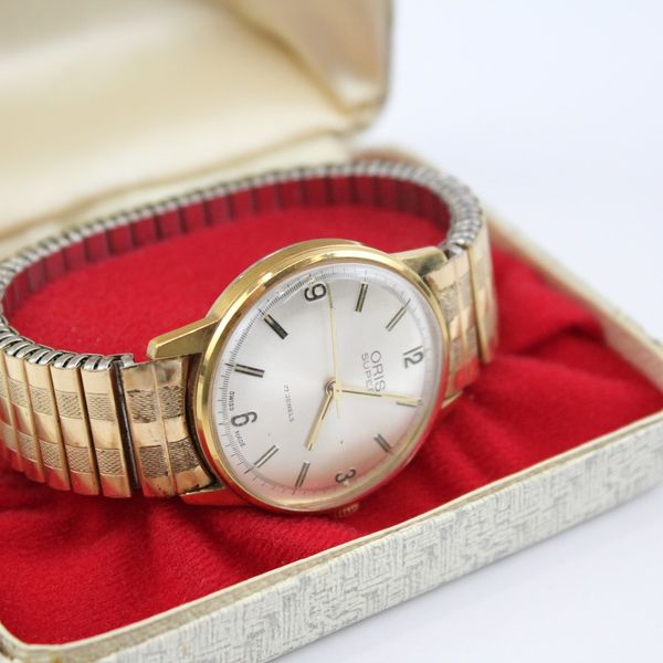 Mens Vintage Oris Super Gold Tone Dress Watch Hand Wind Working | WatchCharts Marketplace