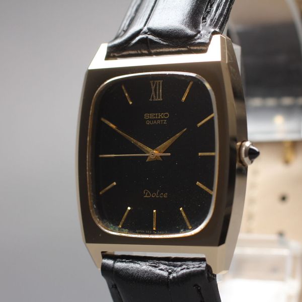 [Exc+5] Vintage SEIKO Dolce 5931-5341 Black Dial Gold NSAG Men's Watch | WatchCharts Marketplace