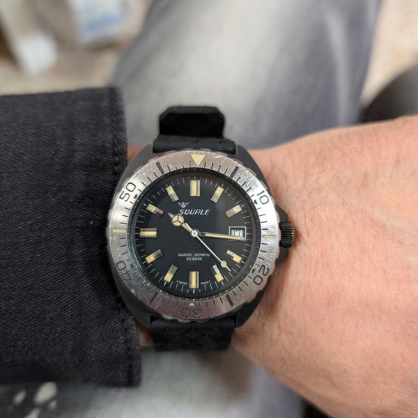 Orologio Squale diver vintage swiss made stainless steel quartz 32768 ...