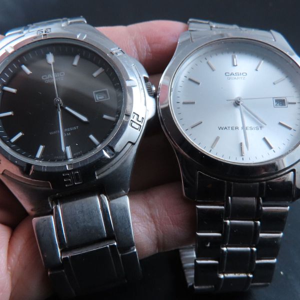 Two Casio Black & White Quartz Men Watch | WatchCharts Marketplace