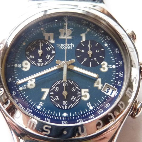 Swatch Irony 1997 Chronograph Watch Secret Agent YCS401 Used Battery ...