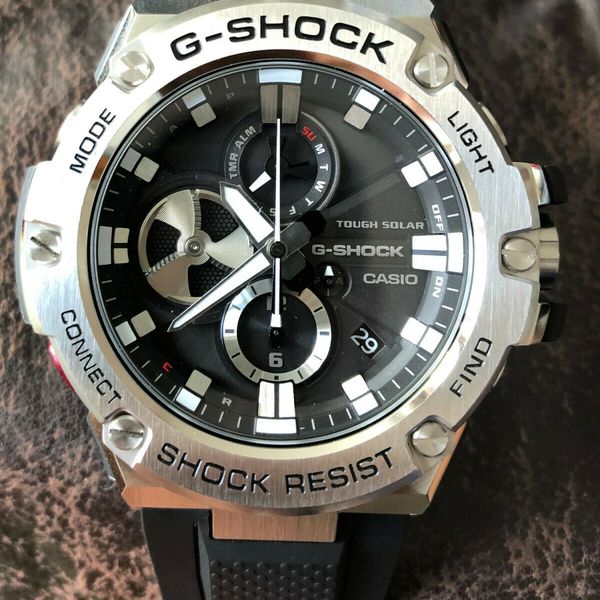 Casio G-SHOCK G-Steel GST-B100-1ACR Stainless Steel Solar Bluetooth Connected | WatchCharts ...