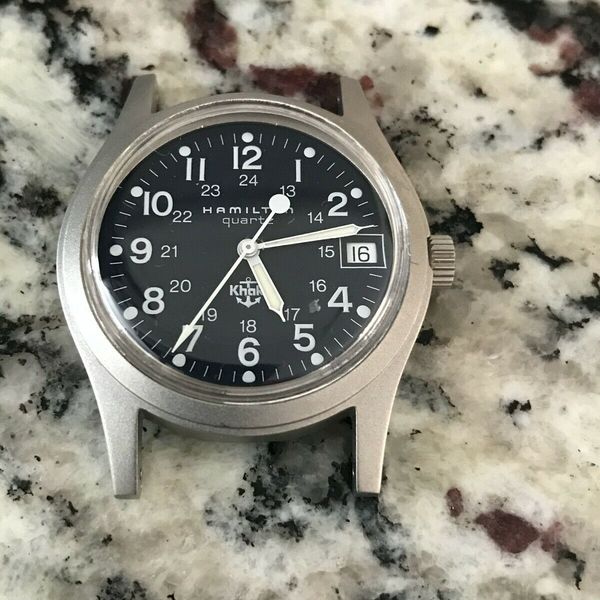 Hamilton Khaki Anchor Quartz Watch Navy Blue Dial Drilled lugs ...
