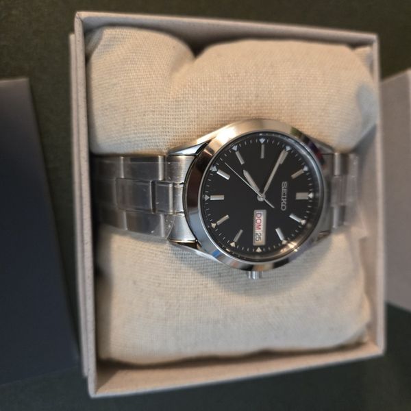 Seiko Men's Essentials Black Dial Watch - SUR361 | WatchCharts Marketplace