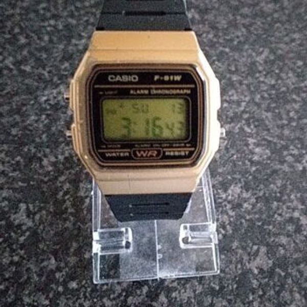 Casio F91 Classic Gold Case Black Resin Strap - (F-91WM-9AEF ...
