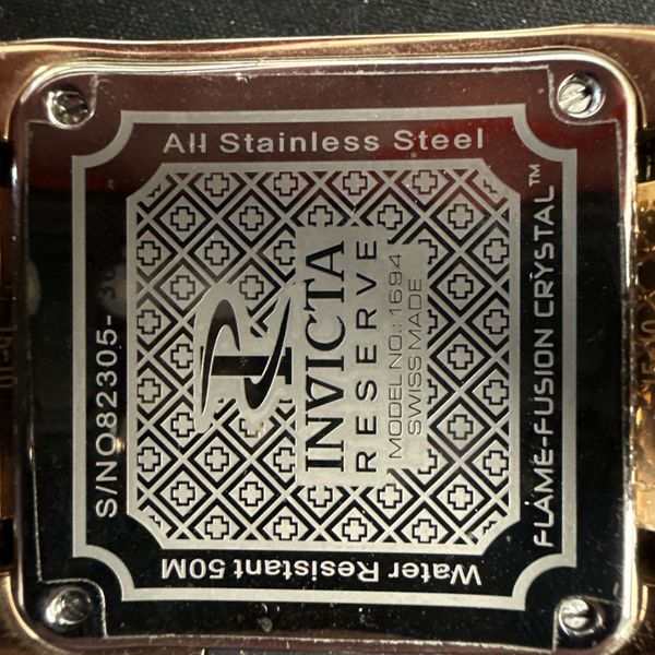 Invicta Reserve Cuadro Chronograph Men's Watch Model #1683 Extra Links ...