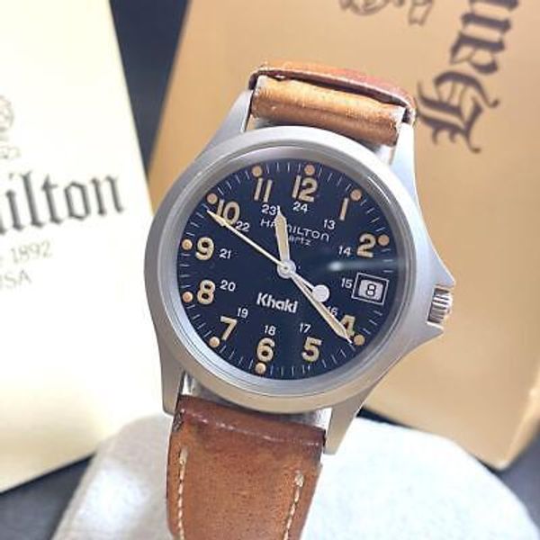 Hamilton Khaki 9445B Men's Quartz Analog Watch Black | WatchCharts Marketplace
