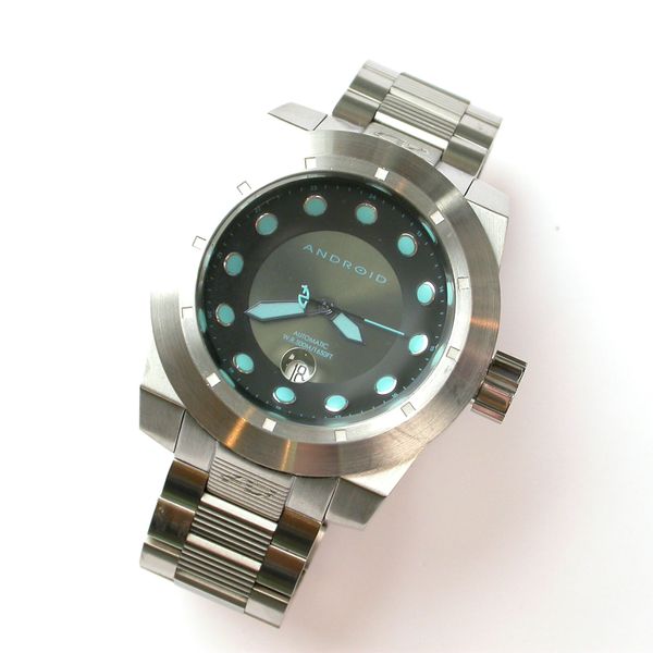 NEW $1995 GENTS BLACK DIAL 50-MM 50-ATM ANDROID AUTOMATIC VOLCANO WATCH ...