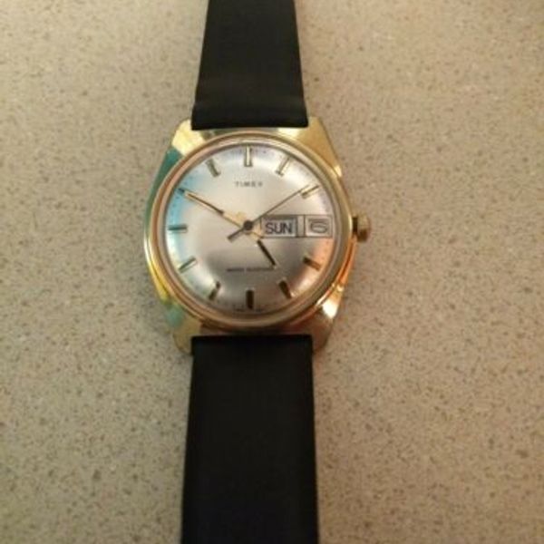 Vintage Timex Watch Water-Resistant Men’s Day Date 27860 10677 Black ...