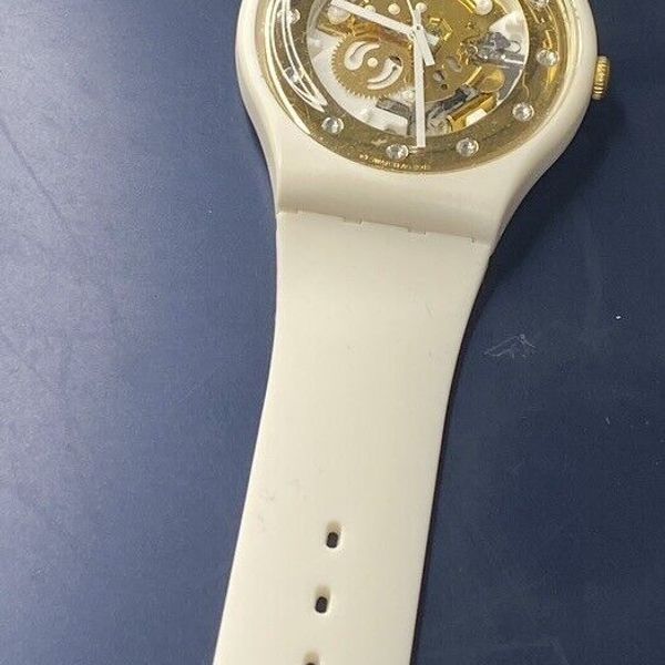 Stylish Swatch Sunray Glam Unisex Watch with Gold Tone Dial and ...