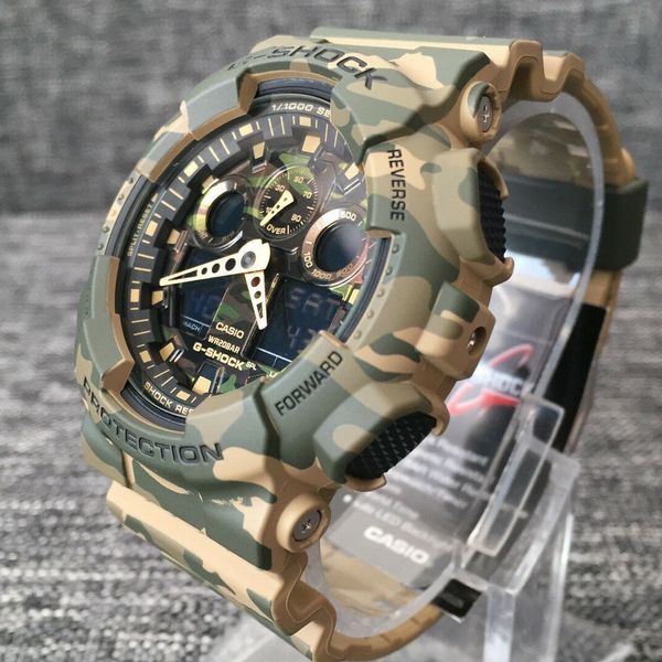 CASIO G SHOCK GA-100CM-5AER CAMOUFLAGE EDITION ANALOG & DIGITAL BRAND ...