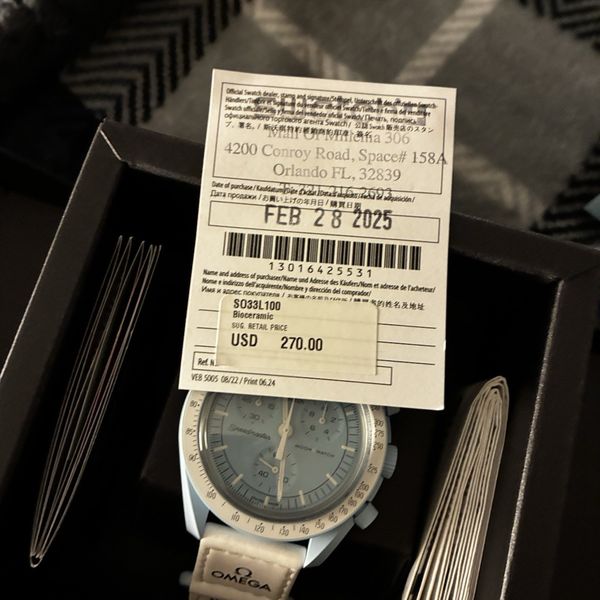Omega x Swatch Bioceramic Moonswatch Mission to Uranus watch baby blue ...