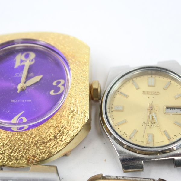 Mens Assorted Vintage Mechanical Watch Heads Seiko Timex Etc SPARES ...