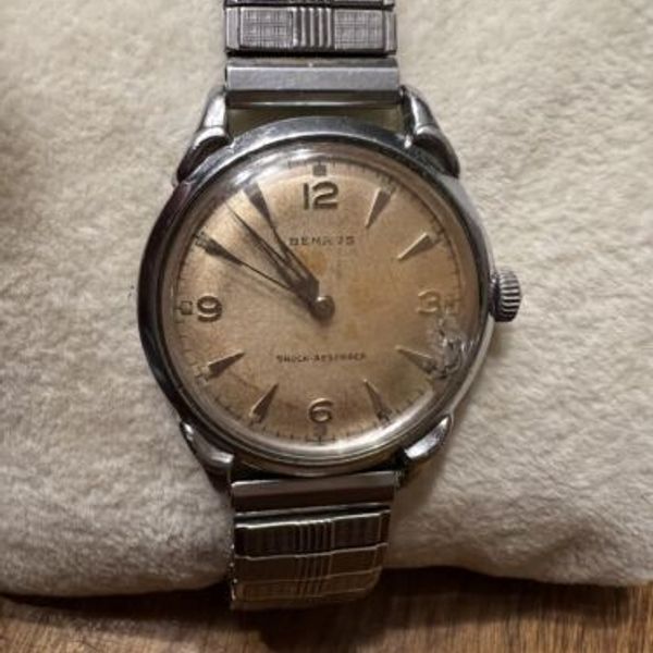 VTG 1940s Mechanical Benrus Waterproof Manual Wind Men's Watch Stretch ...
