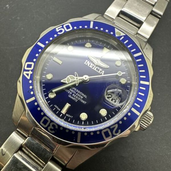 Invicta Pro Diver 200M Quartz Blue Dial 9204 Men's Watch 6 1/4 ...
