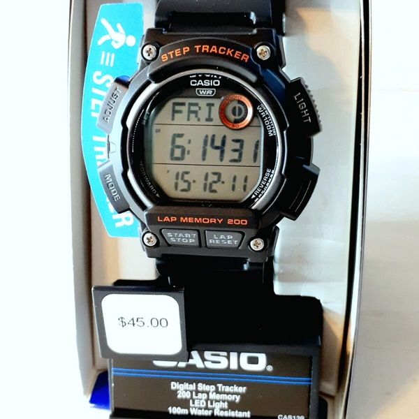 Casio WS-2100H-1AV Digital Step Tracker Watch 100 Meter WR 200 Lap Memory New | WatchCharts ...