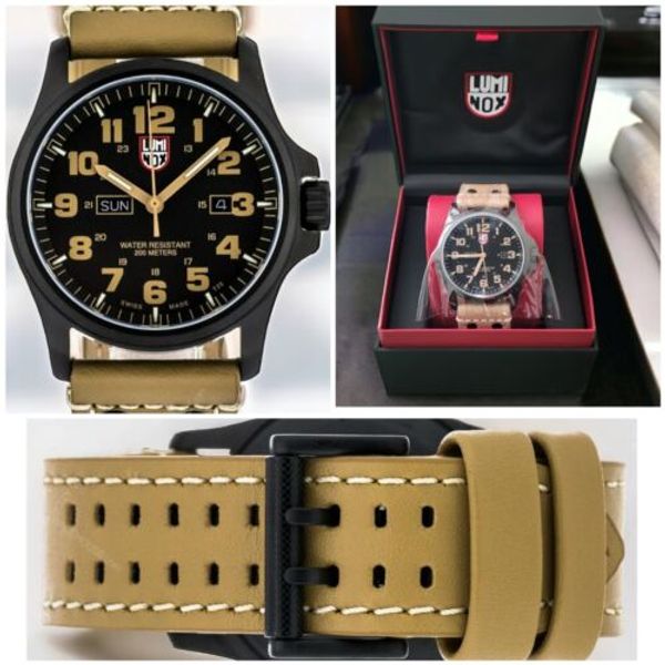 Luminox Watch Mens Atacama Field Day Date 1920 Black Face Tan Band XL ...