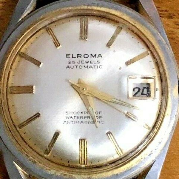 Vintage Swiss Made Elroma 25 Jewels Automatic Shockproof Gents Watch ...