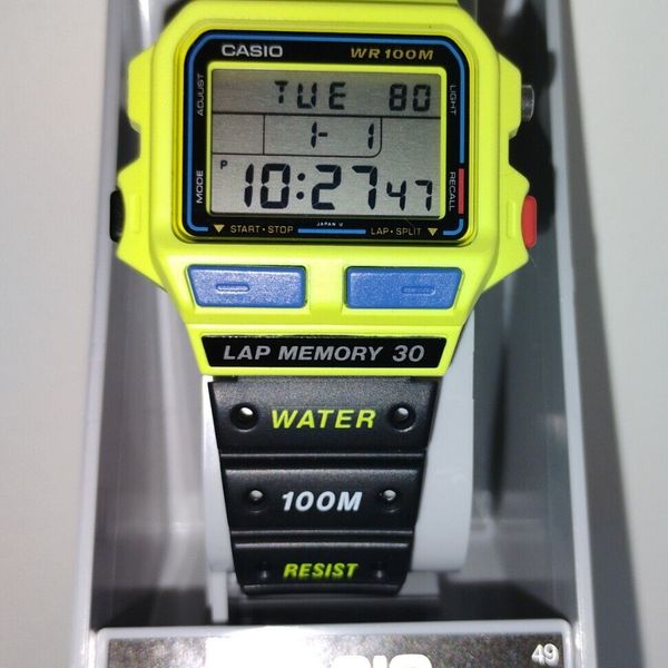 Super Rare *MINT Condition* YELLOW 1989 Casio 863 SDB-500W Men's Sports ...