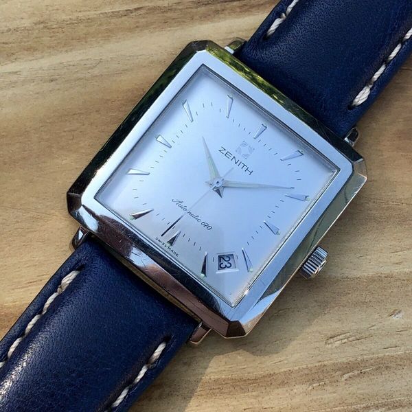 Zenith Elite Square automatic 670 Mens Gents silver dial steel flagship ...