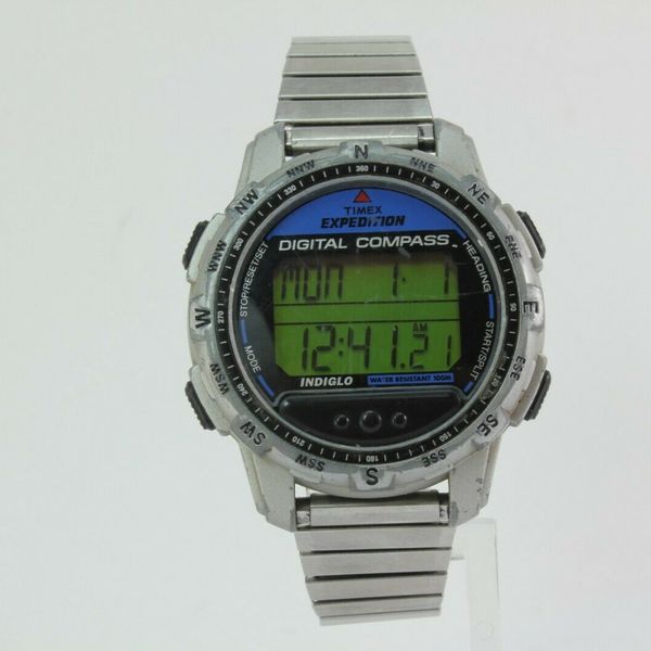 Mens Timex Expedition Digital Compass Watch Indiglo CR1620 820 T K2 VTG ...