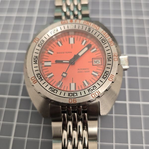 Seestern V3 42MM SUB 300T LUME DATE Bezel 200m DIVER'S Mens Sport Watch ...