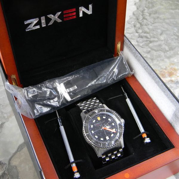 SOLD!!: Zixen Nitrox II w/black dial, sapphire lumed bezel on 7-link ...